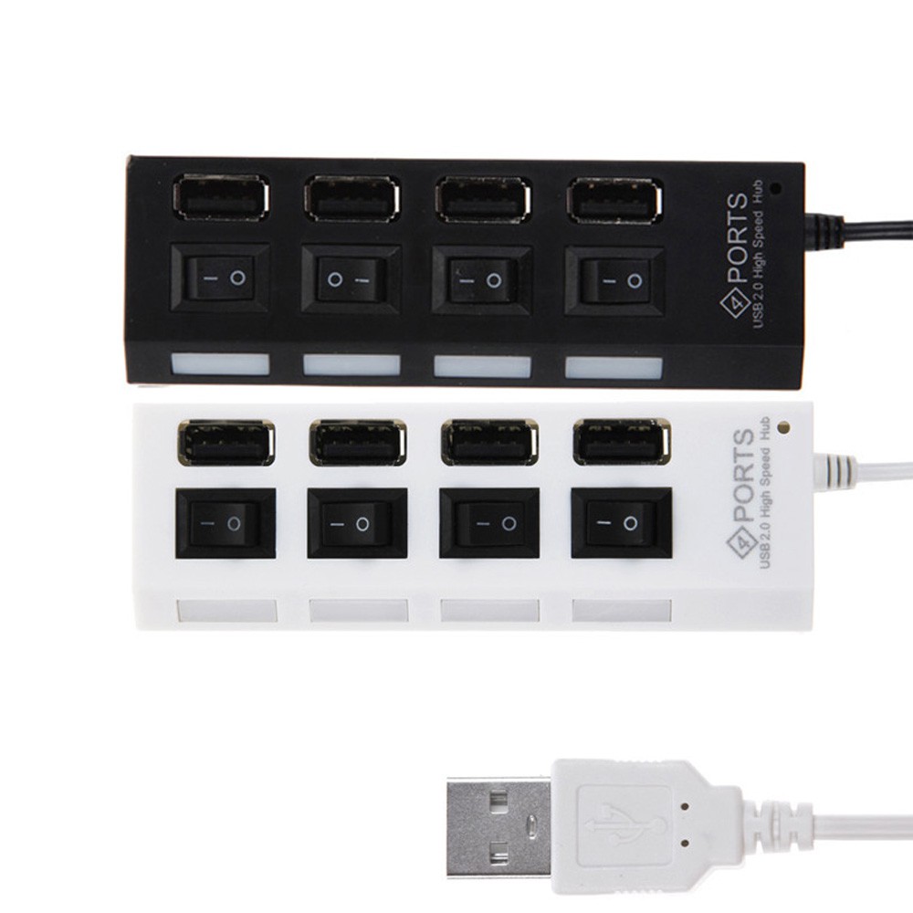 Jual USB HUB 4 Port On Off Switch LED Hitam / Putih | Shopee Indonesia