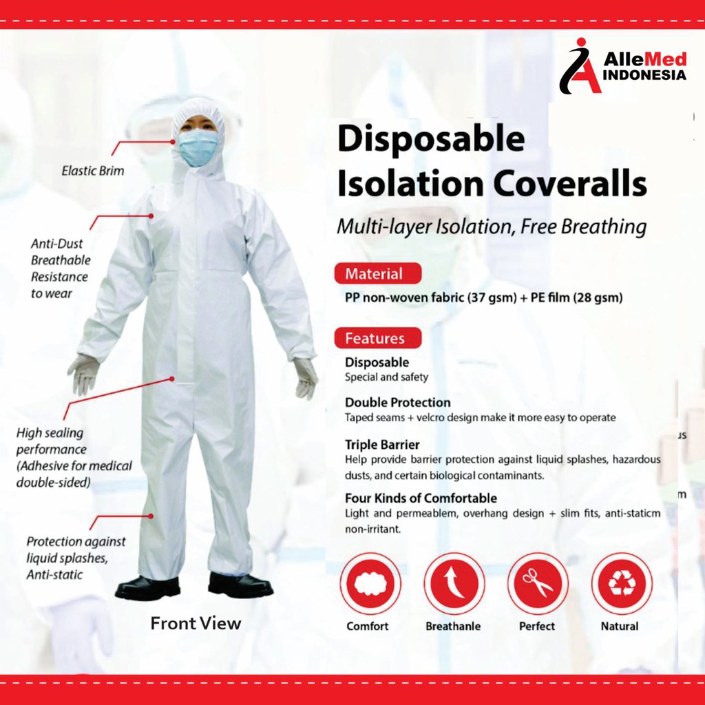 Jual Hazmat Medis / Medical Isolation Coverall | Shopee Indonesia