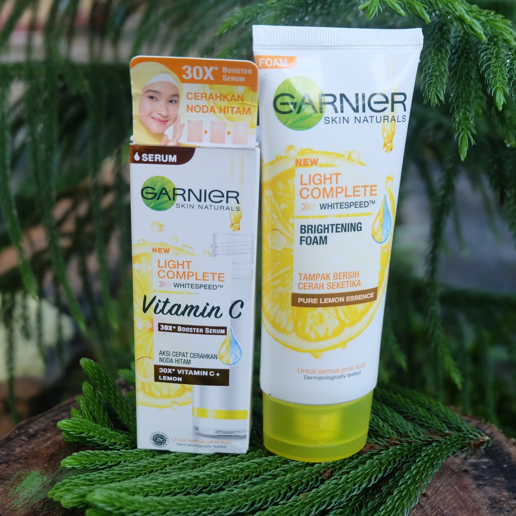 Jual GARNIER Serum Light Complete Booster Vitamin C 30X + Facial Foam ...