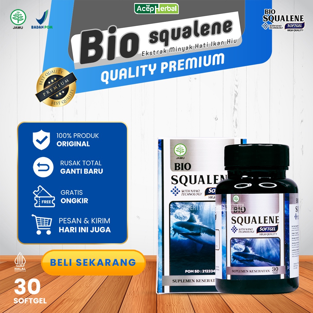Jual Bio Squalene Softgel Vitamin Minyak Hati Ikan Hiu Omega 3 6 9 Fish ...