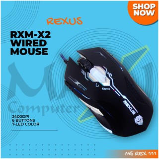 Jual Rexus RXM-X2 2400DPI 6 Buttons 7-Color LED Wired Gaming Mouse ...