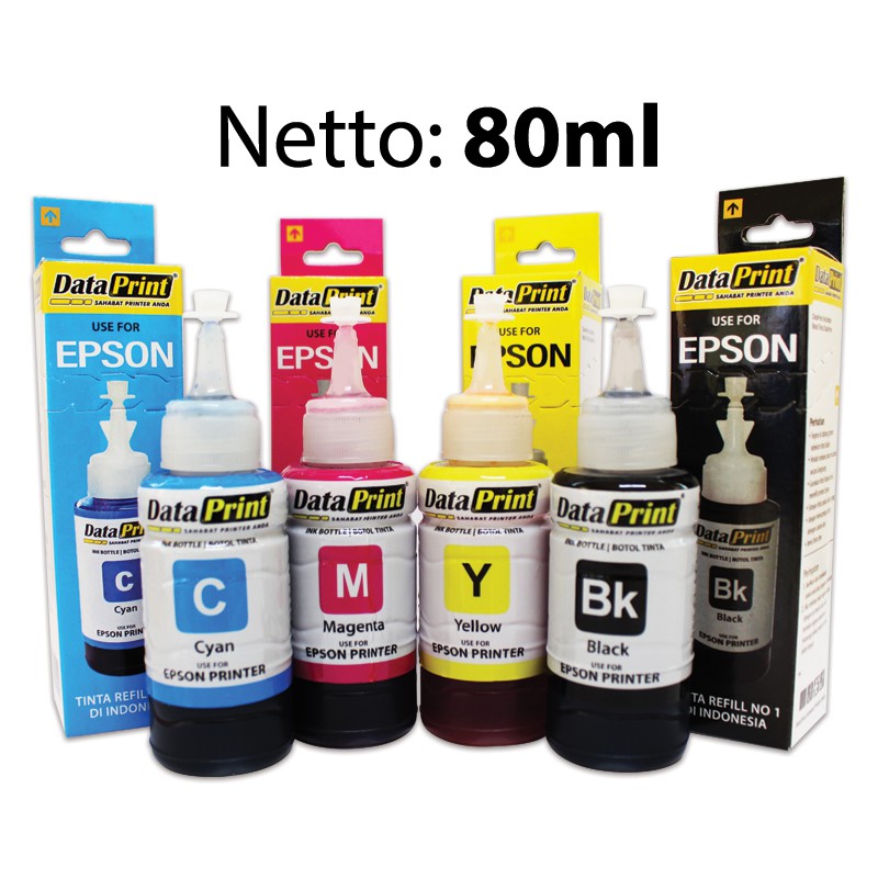 DataPrint Tinta Refill Epson - Bundling CMYK 80ml | Shopee Indonesia