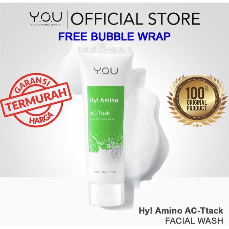 Jual YOU Facial Wash Hy! Amino Anti Acne Sabun Cuci Muka Acnes Creamy ...