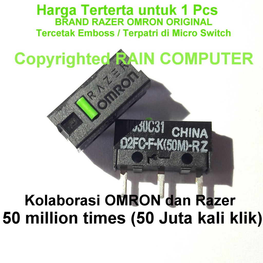 Jual Micro Switch OMRON D2FC-F-K(50M)-RZ 50 Juta Klik Mouse Logitech Razer Indonesia|Shopee ...