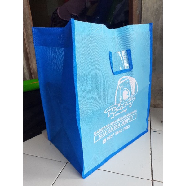 Jual Tas Laundry Kotak Tali 15kg Gratis Sablon min 12 pcs | Shopee ...