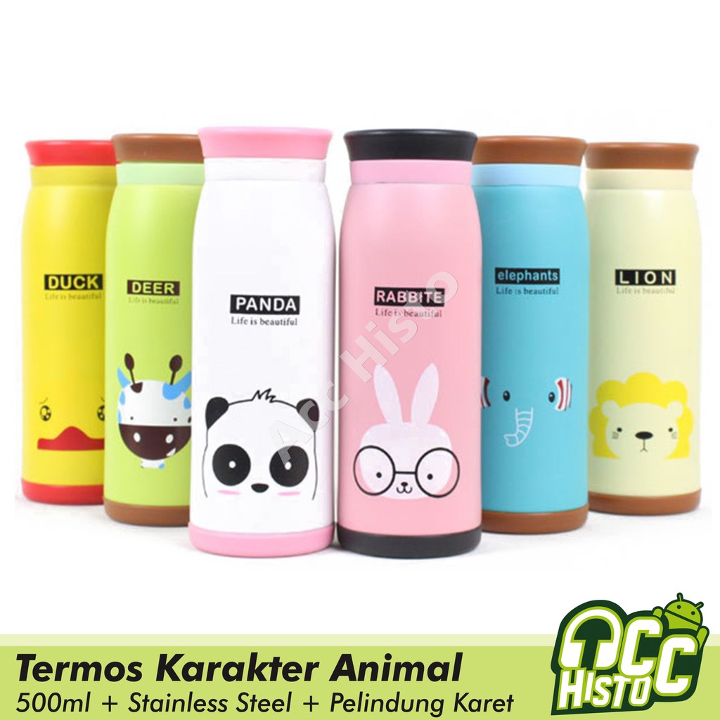 Termos Karakter Animal Duck Rabbit Panda Elephant Lion Deer Botol Minum ...