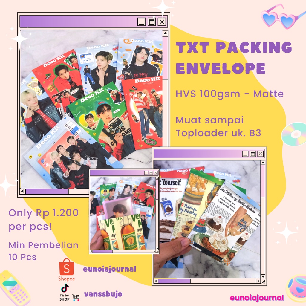 Jual Amplop Packing Photocard Deco ala Sellkor TXT | Photocard Packing ...