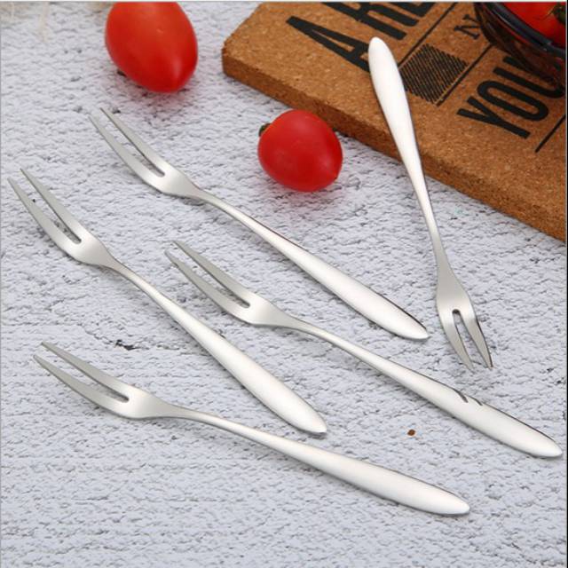 Jual Garpu Mini Stainless Steel Garpu Buah Tusukan Garpu 2 Gigi Garpu ...