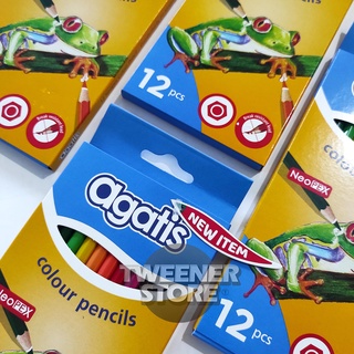 Jual AGATIS Pensil Warna 12 PANJANG | Colour Pencils | Shopee Indonesia