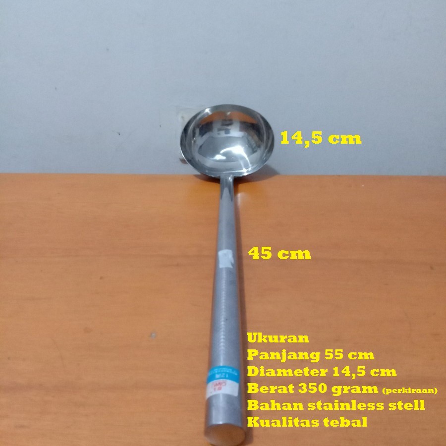 Jual centong sayur stainless super besar 55 cm diameter 14,5 cm irus ...