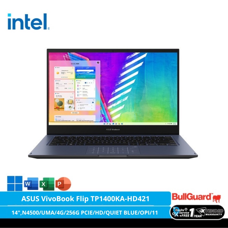 Jual ASUS VivoBook Flip TP1400KA-HD421 [14",N4500/UMA/4G/256G PCIE/HD ...
