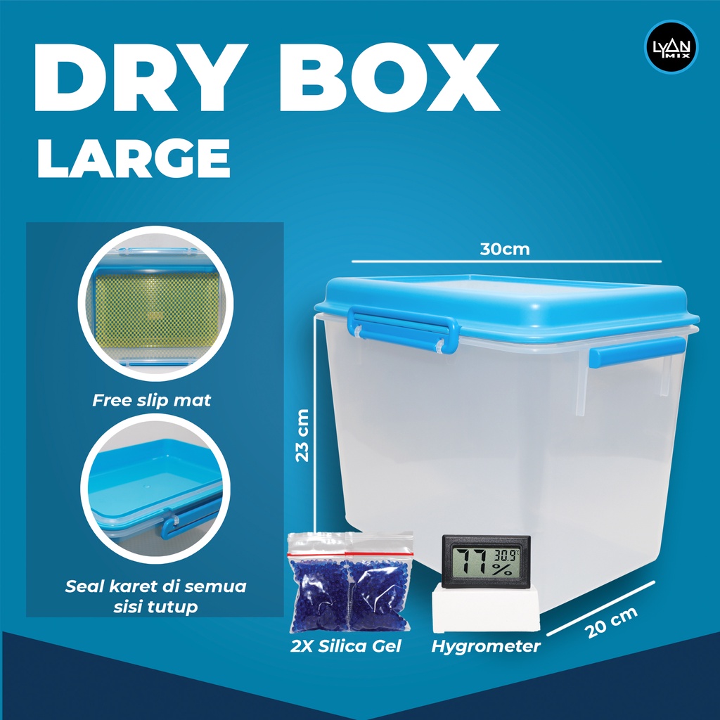 Jual Drybox - dry box LARGE silica gel hygrometer tempat kamera DSLR ...