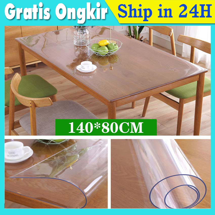 Jual taplak meja pvc bening tebal anti air Plastik Mika Ukuran 80*140MM Alas Meja Makan | Shopee ...