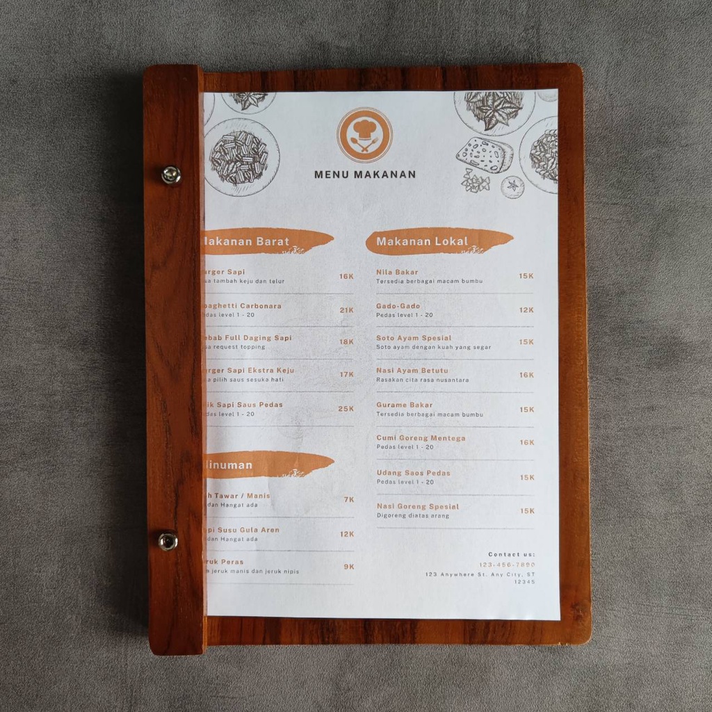 Jual Buku Menu Restoran Tatakan Buku Menu FREE Ukir Logo | Shopee Indonesia