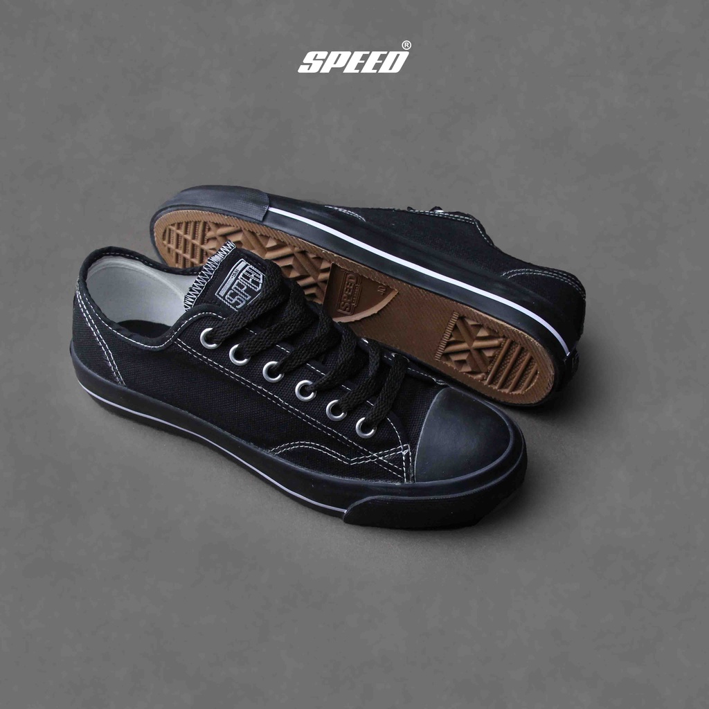 Jual SPEED - Basic Lo Hitam - Sepatu Sneakers Casual Pria Wanita 37 43 ...