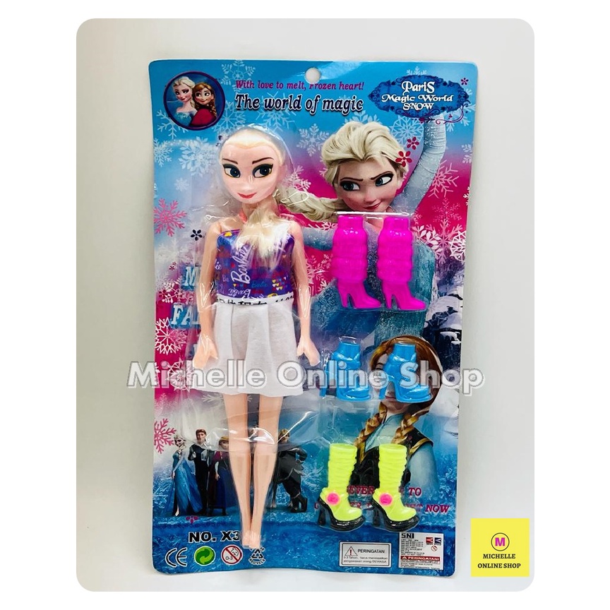 Jual Mainan anak Boneka Berby Frozen Elsa Ana + Sepatu Berby set ...