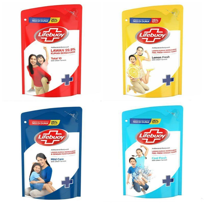 Jual Lifebuoy Body Wash Total 10 / Mild Care 400ml / Lemon Fresh 400ml ...