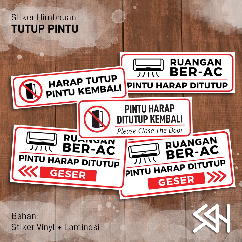 Jual Sticker Stiker | Tutup Pintu Ruangan AC | Geser | Bahan Vinyl ...