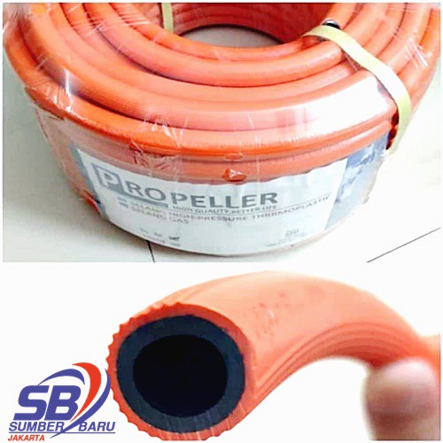 Jual SELANG GAS ROL 50M PROPELLER ORANGE / SELANG GAS 2 LAPIS ORANGE ...