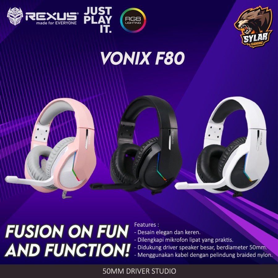 Jual Rexus Vonix F80 RGB Gaming Headset | Shopee Indonesia
