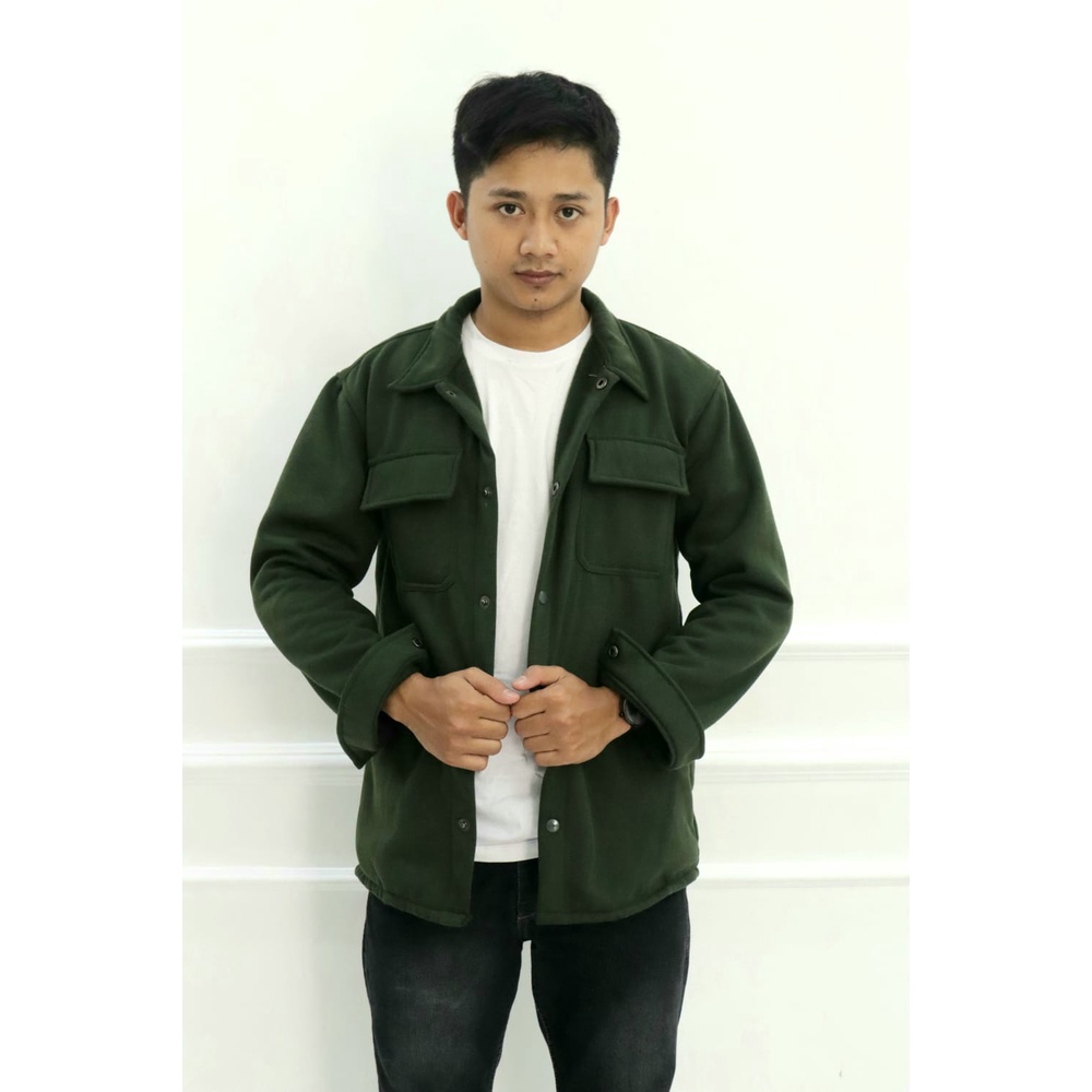 Jual Shacket Jaket Fleece Semi Parka Pria | Shopee Indonesia