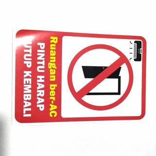 Jual STIKER RUANGAN BER AC PINTU HARAP TUTUP KEMBALI - STICKER LABLE ...