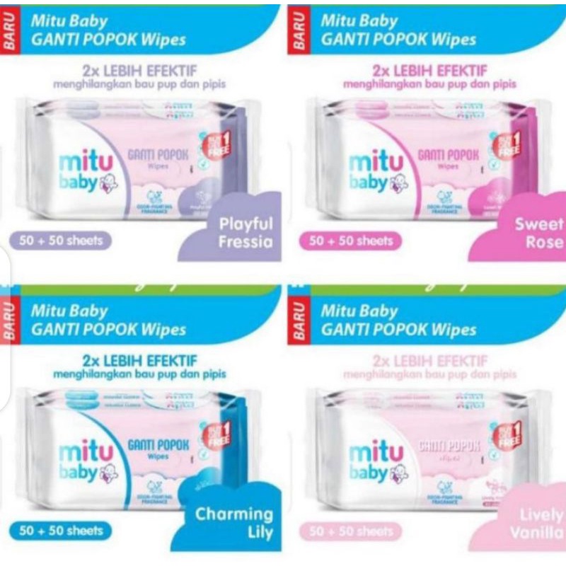 Jual MITU Baby Tisu Basah 50's Beli 1 Gratis 1 (2x50's) | Shopee Indonesia