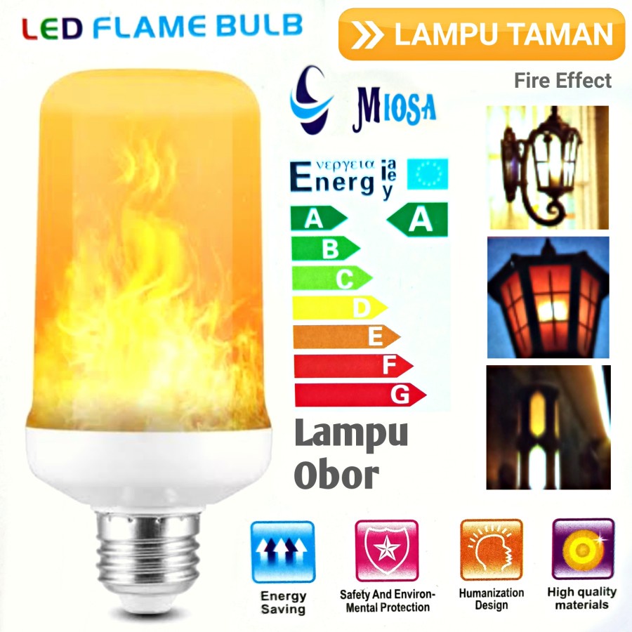 Jual LAMPU OBOR MIOSA LED FLAME BULB LAMPU TAMAN EFEK API BOHLAM FIRE ...