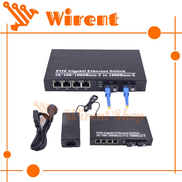 Jual Media Converter Ethernet Fiber Switch FO 2 SC 4 LAN POE Gigabit Switch | Shopee Indonesia