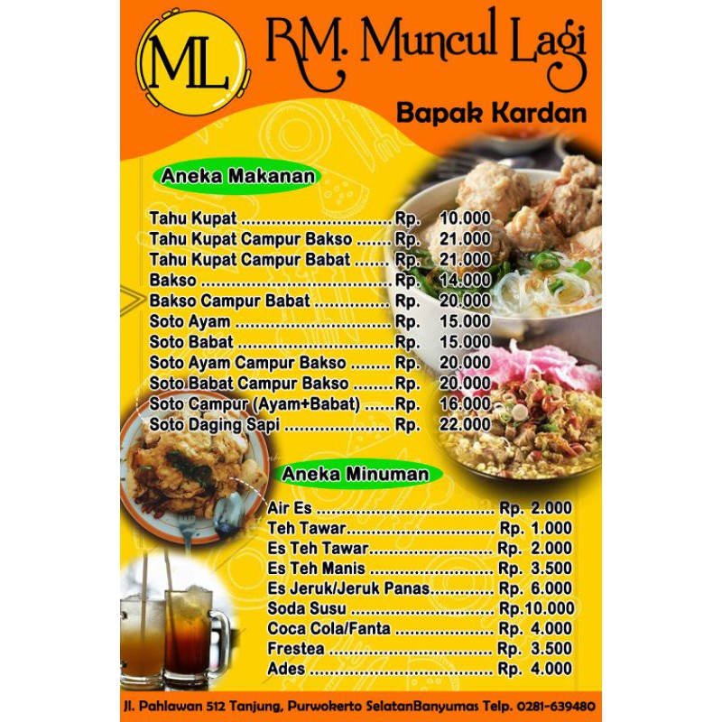 Jual Daftar menu pesanan Mba Denis | Shopee Indonesia