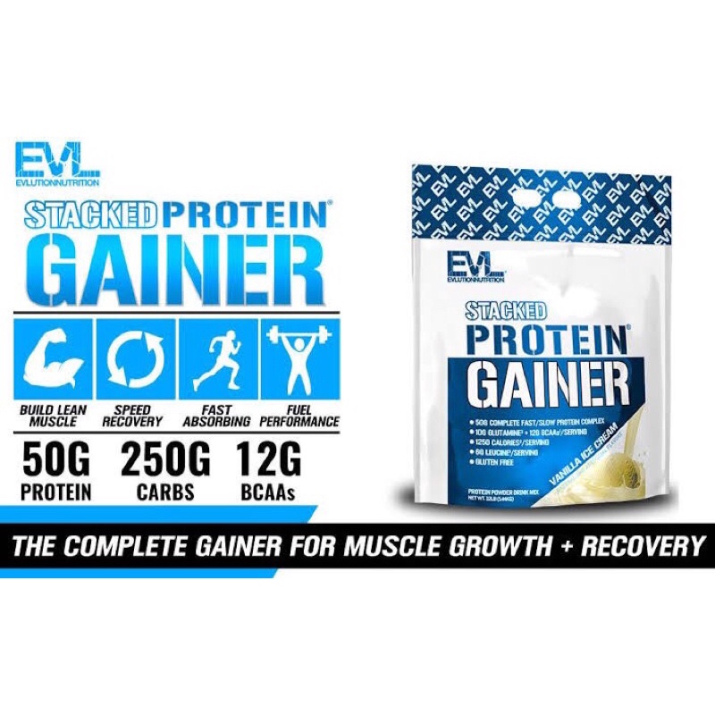 Jual Evl Gainer 12 Lb Evl Stacked Gainer Protein For Serious Mass Gain