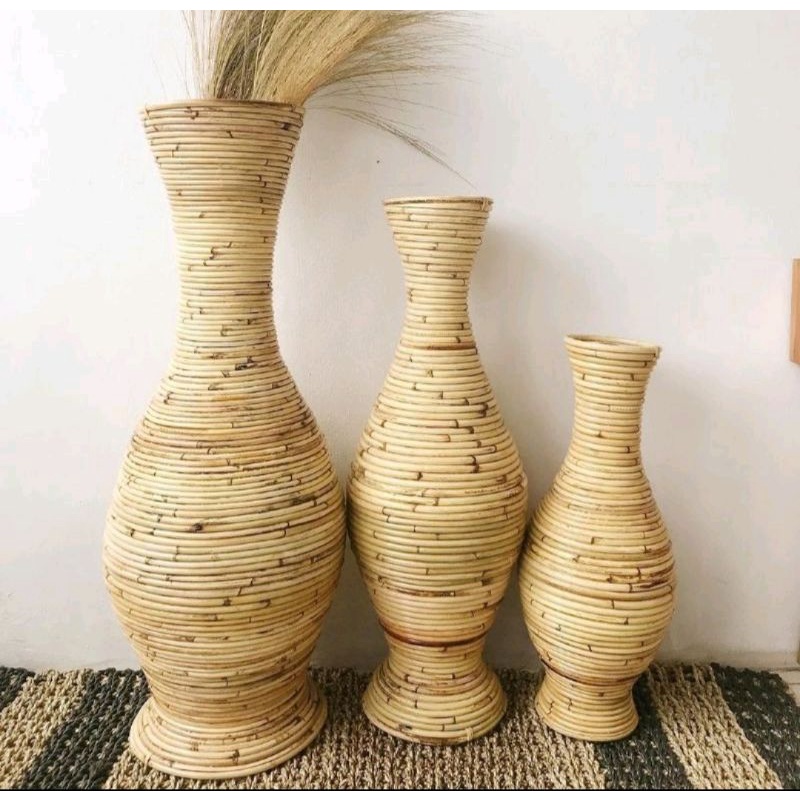 Jual Guci Rotan Vas Rotan Pot Rotan Vas Bunga Rotan Pot Rustic Pot ...