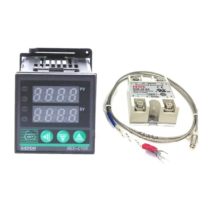 Jual REX C-100 DIGITAL PID TEMPERATURE CONTROLLER DAN SSR 40A | Shopee Indonesia