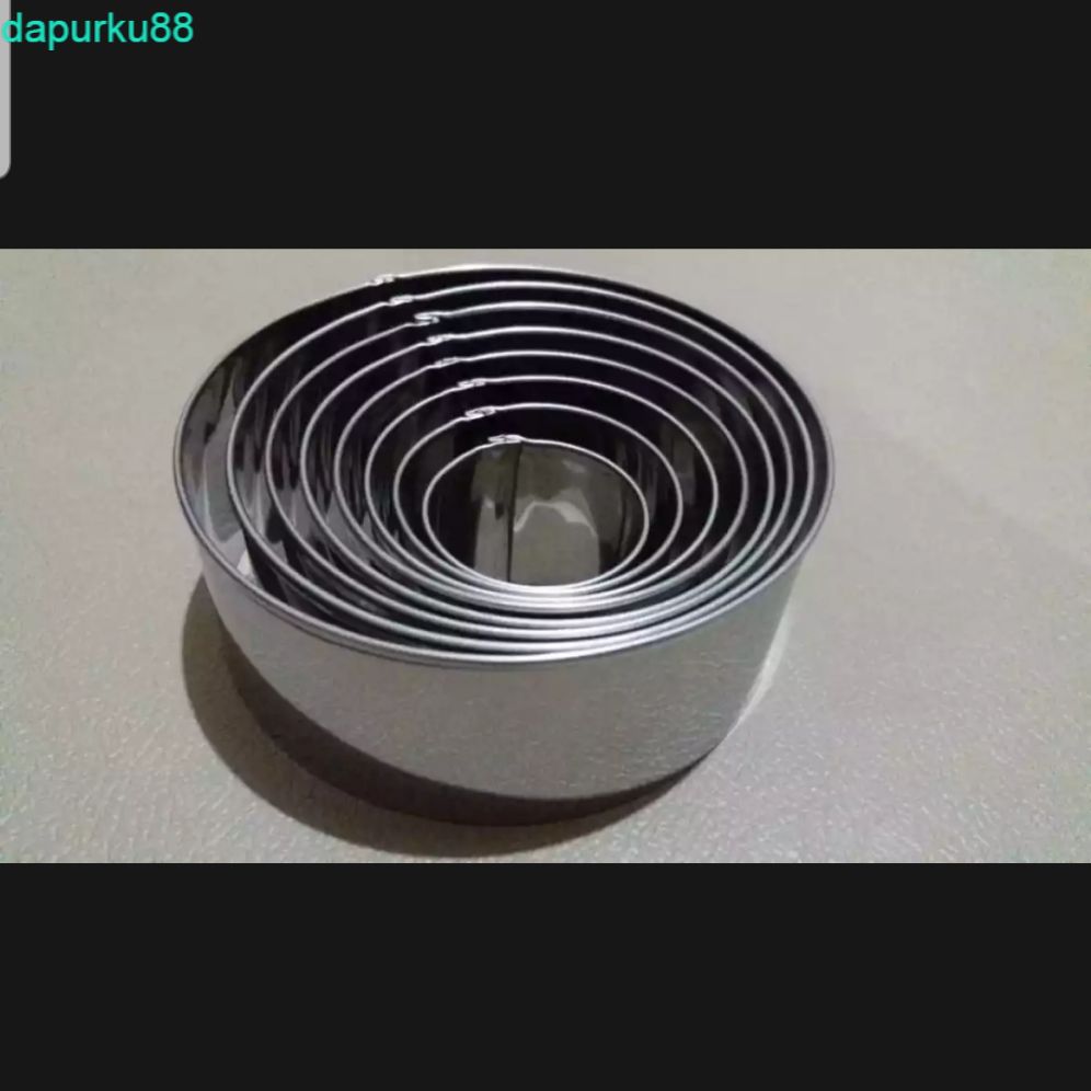 Jual Ring Cutter Bulat / cetakan roti burger / kue / donat set isi 10 ...