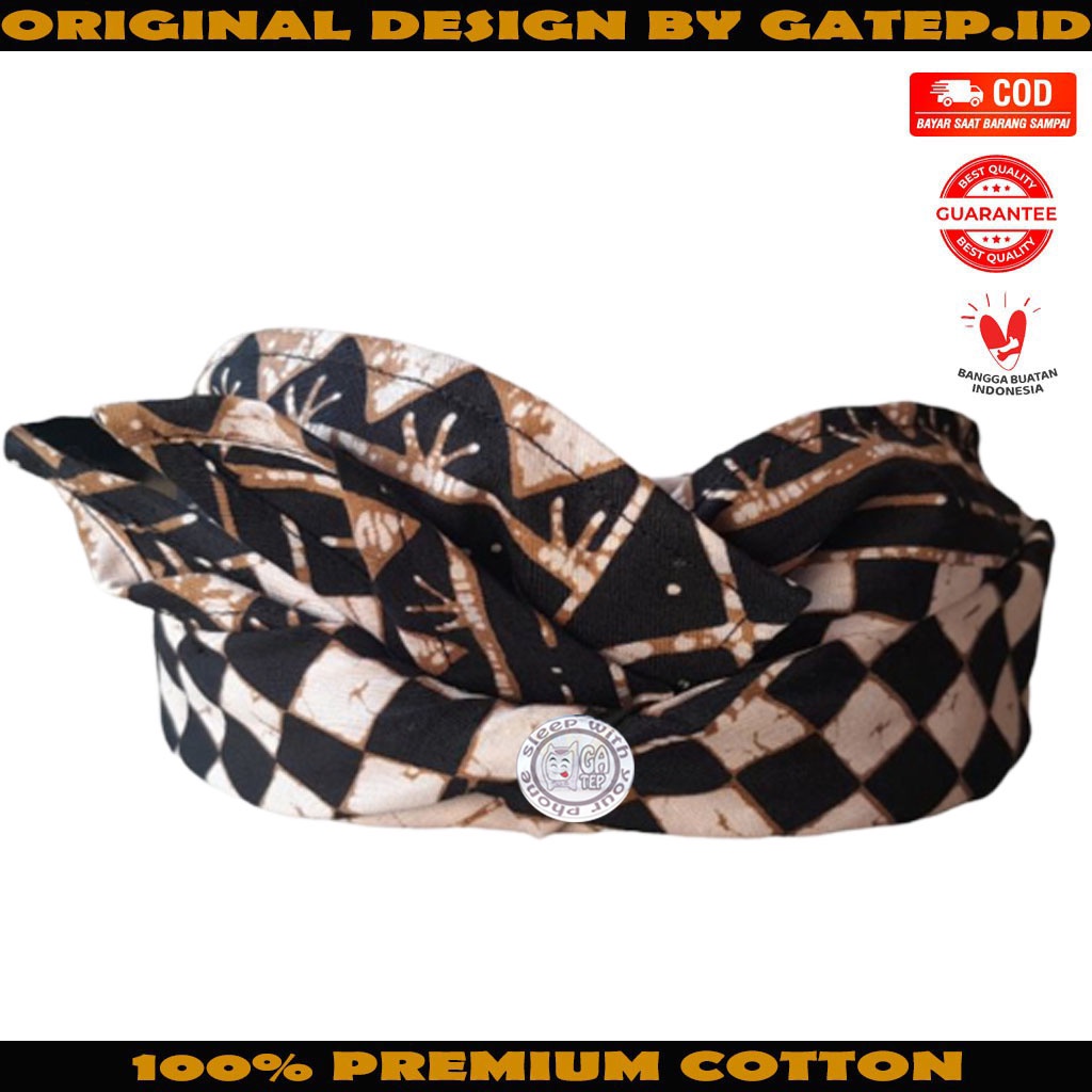 Jual Udeng Batik Bali Indigo Kotak Poleng Setengah Jadi - Ikat Kepala ...