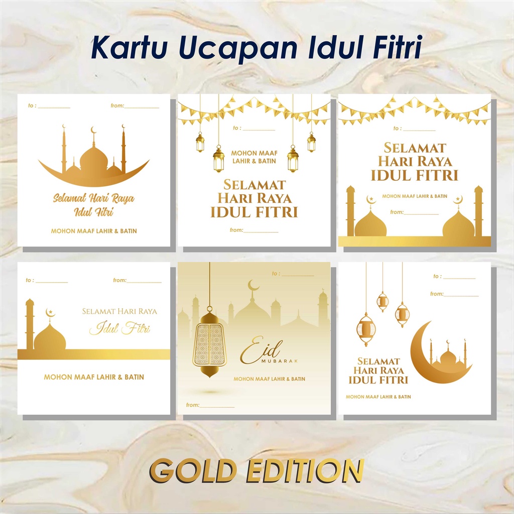 Jual (24 Pcs) Kartu Ucapan Lebaran Idul Fitri Greeting Card Eid Mubarak ...
