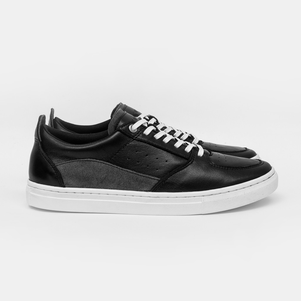 KALVERT - Alex Sepatu Sneakers Kulit Pria Hitam Putih | Shopee Indonesia