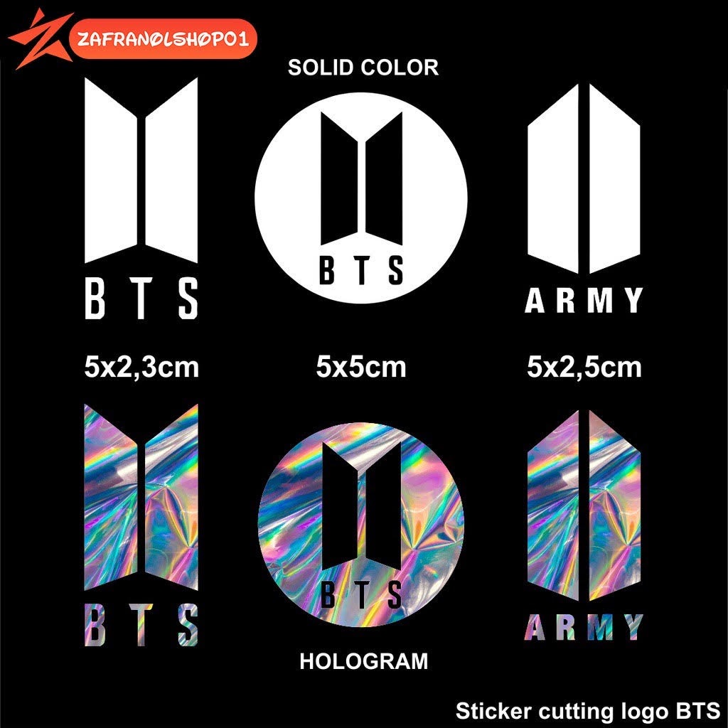 Jual Cutting Stiker logo BTS ARMY Sticker Kaca Mobil Stiker Body Mobil ...