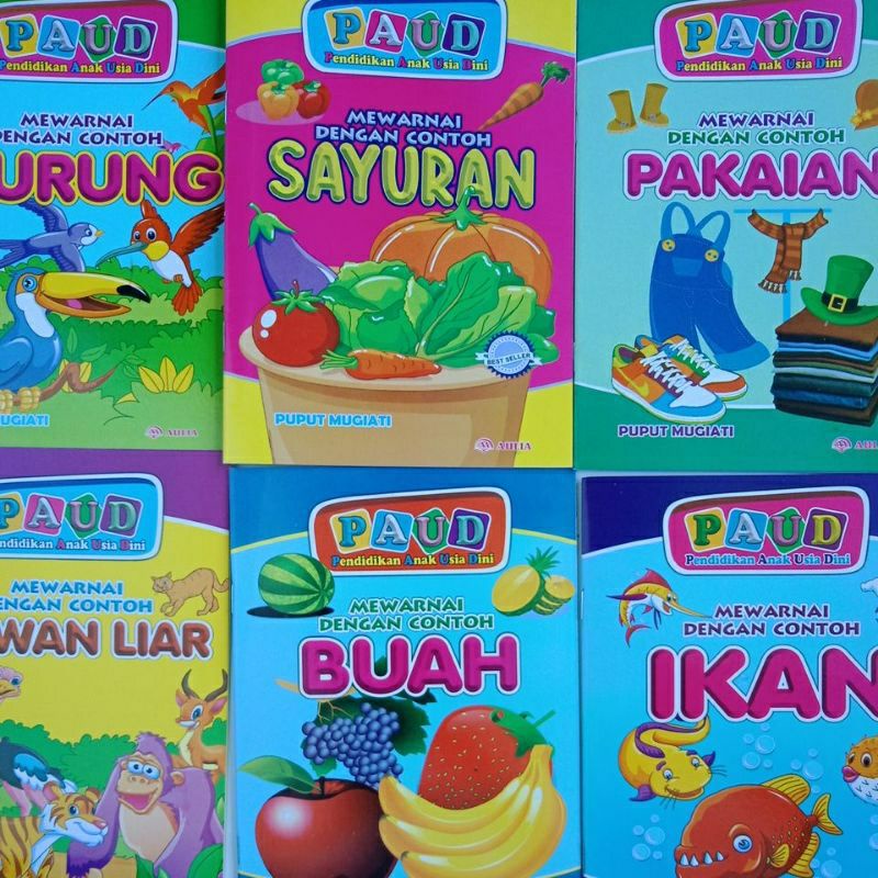 Jual Buku Mewarnai Dengan Contoh Full Color Untuk ANAK PAUD TK PENERBIT ...