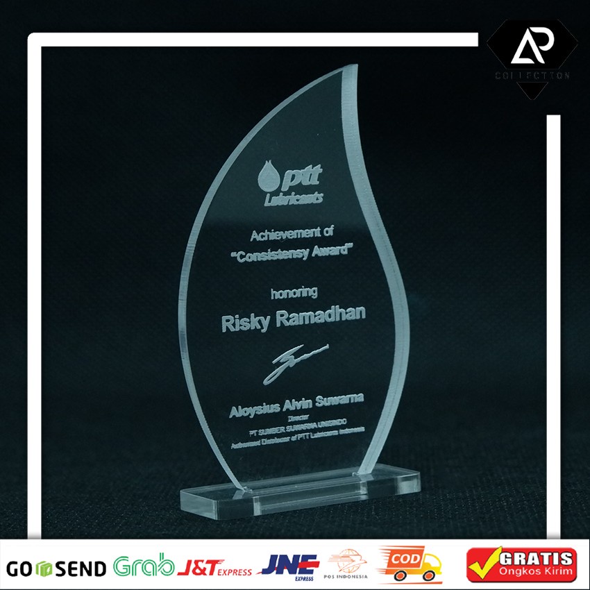 Jual Plakat Akrilik Wisuda Custom Premium Trophy Piagam Penghargaan ...