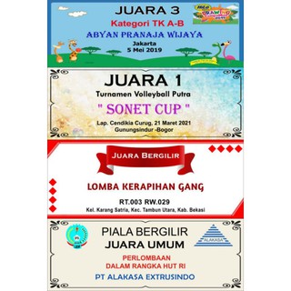 Jual Perlengkapan piala stiker label piala untuk kaki 2 , kaki 3 atau ...