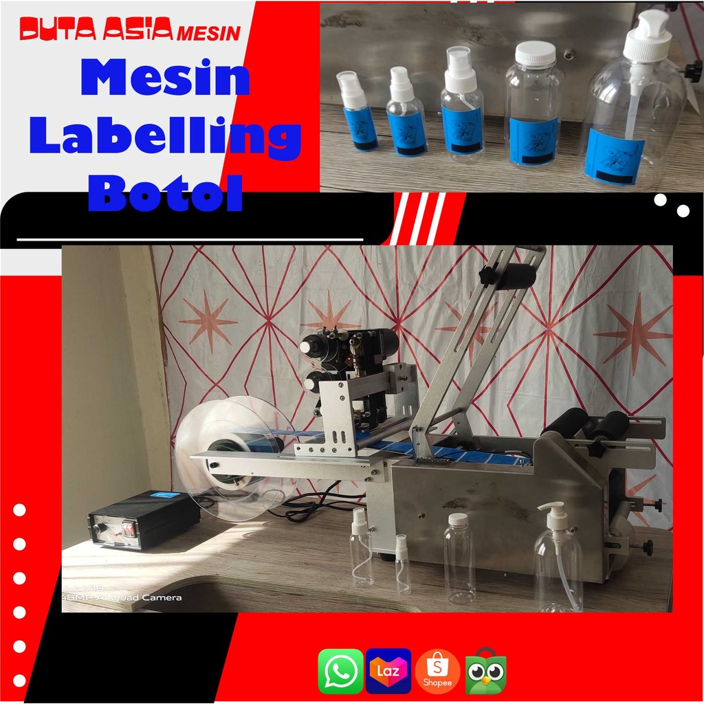 Jual MESIN LABELLING BOTOL (MESIN UNTUK MEMASANG LABEL SPRAY/DISPENSER ...