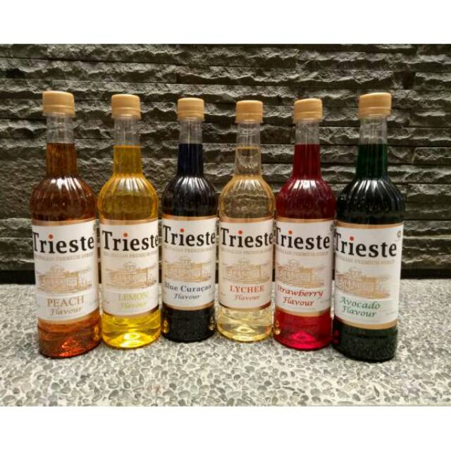 TRIESTE SYRUP / SIRUP rasa LYCHEE / STRAWBERRY / KIWI / PEACH ...