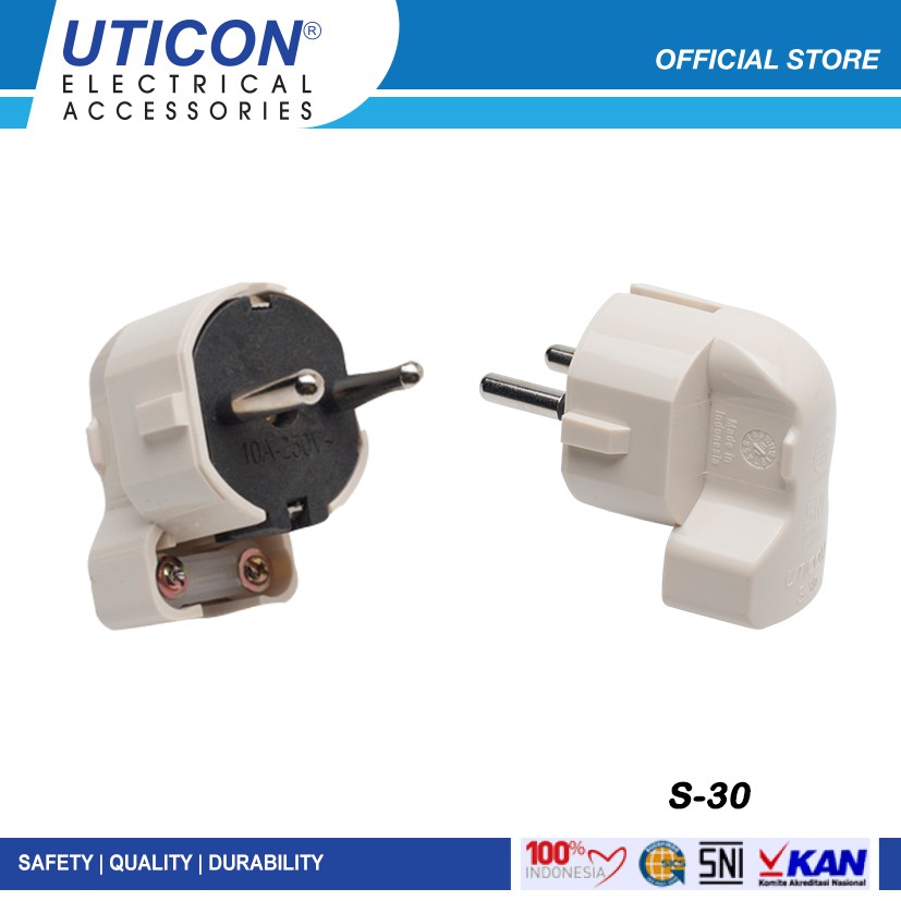 Jual Uticon S-30 (B) Steker Arde Bengkok 2 Pcs | Shopee Indonesia