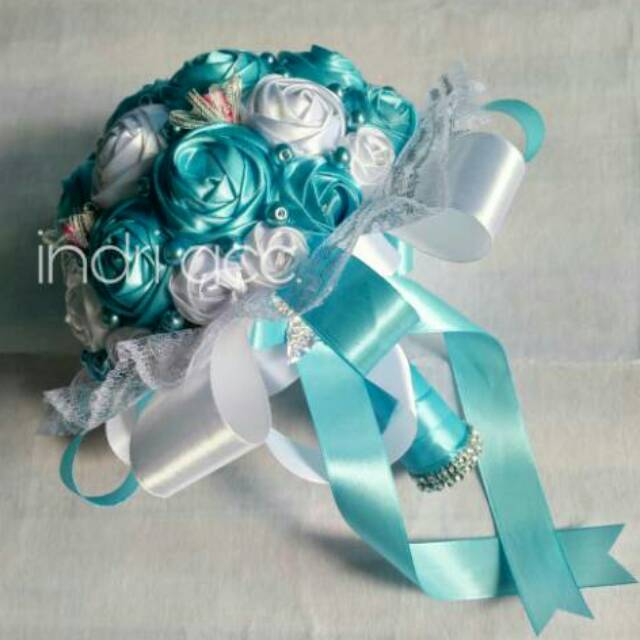 Jual Buket Bunga Satin Wedding / Bunga Tangan Pengantin / Hand bucket ...