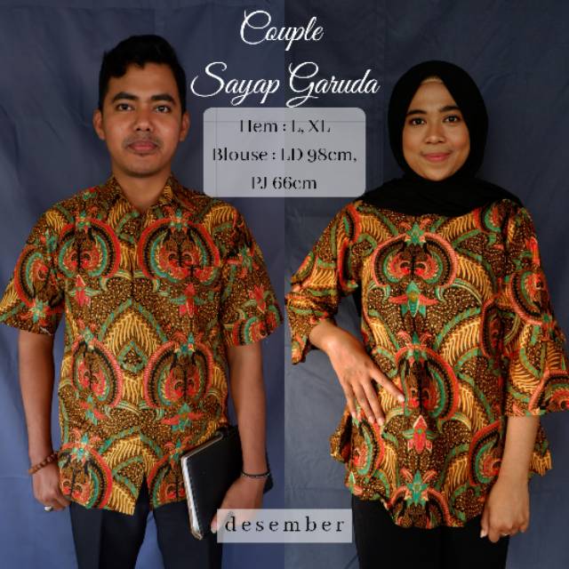 Jual Batik Couple Motif Cantik Sayap Garuda | Shopee Indonesia
