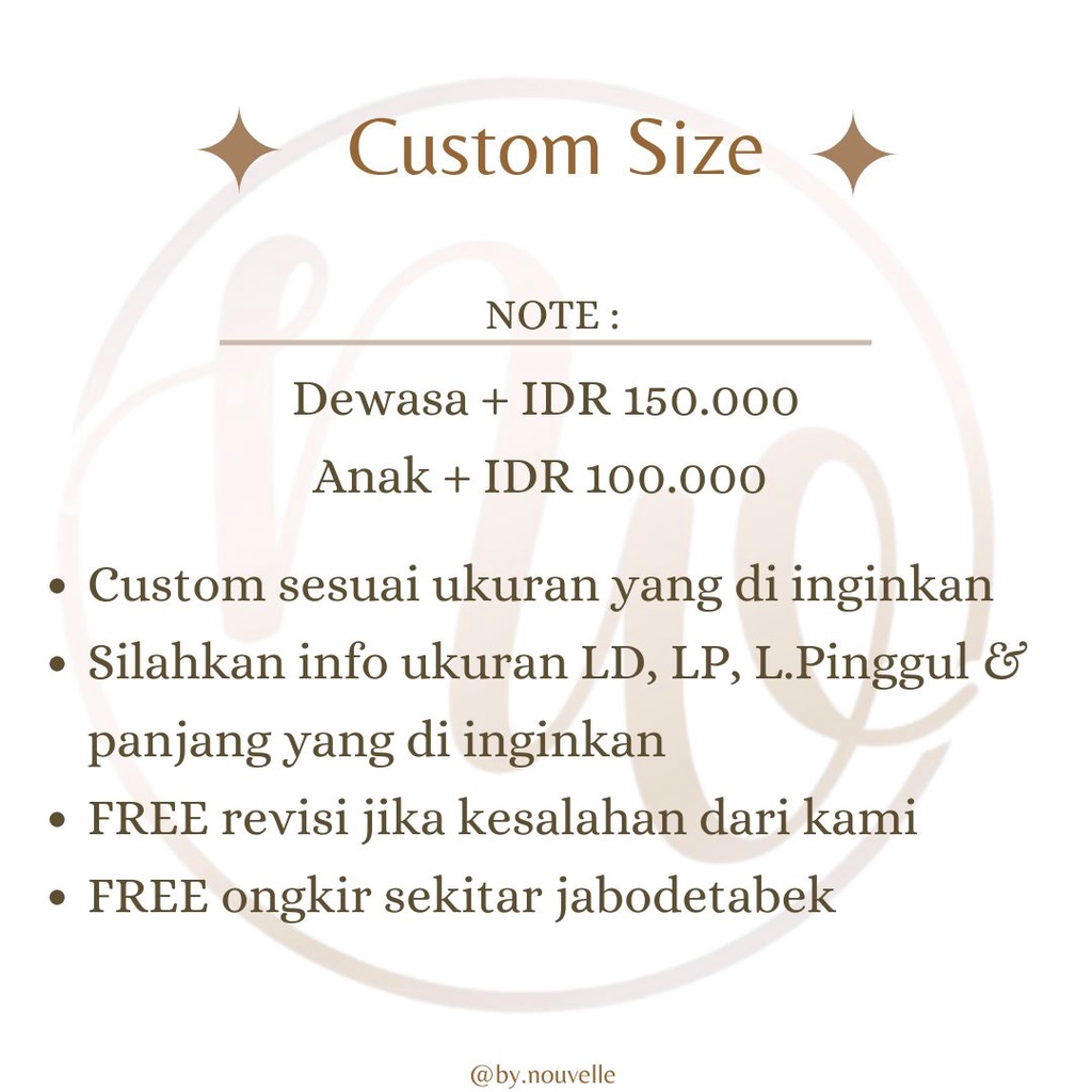 Jual CUSTOM SIZE | Shopee Indonesia
