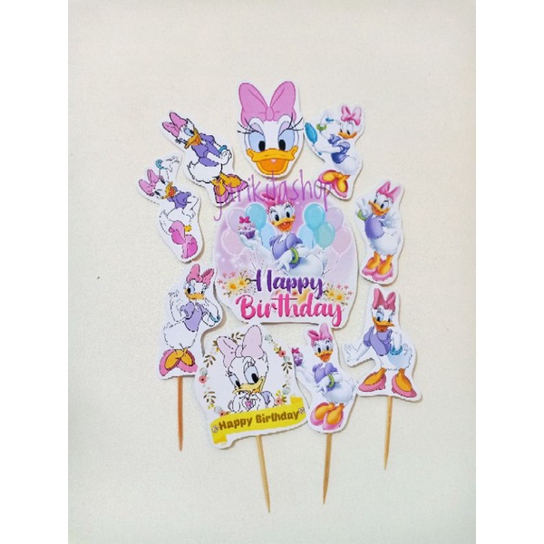 Jual CAKE TOPPER HAPPY BIRTHDAY DAISY DUCK DESI BEBEK BAWEL HIASAN ...