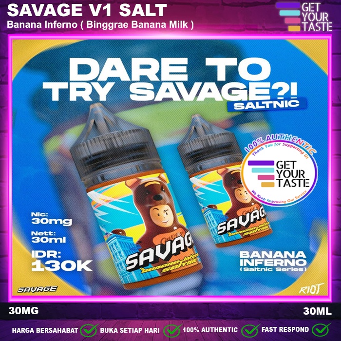 Jual Liquid Savage Banana Inferno Salt Nic 30ML Savage V1 Saltnic by ...