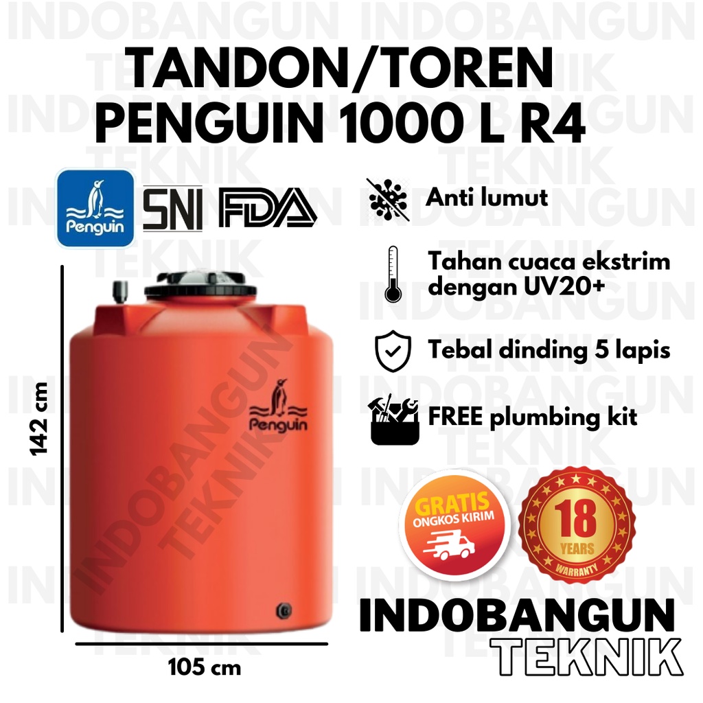 Jual Toren Air Tangki Air Tandon Air Penguin TB110 (1050 Liter 1000 ...